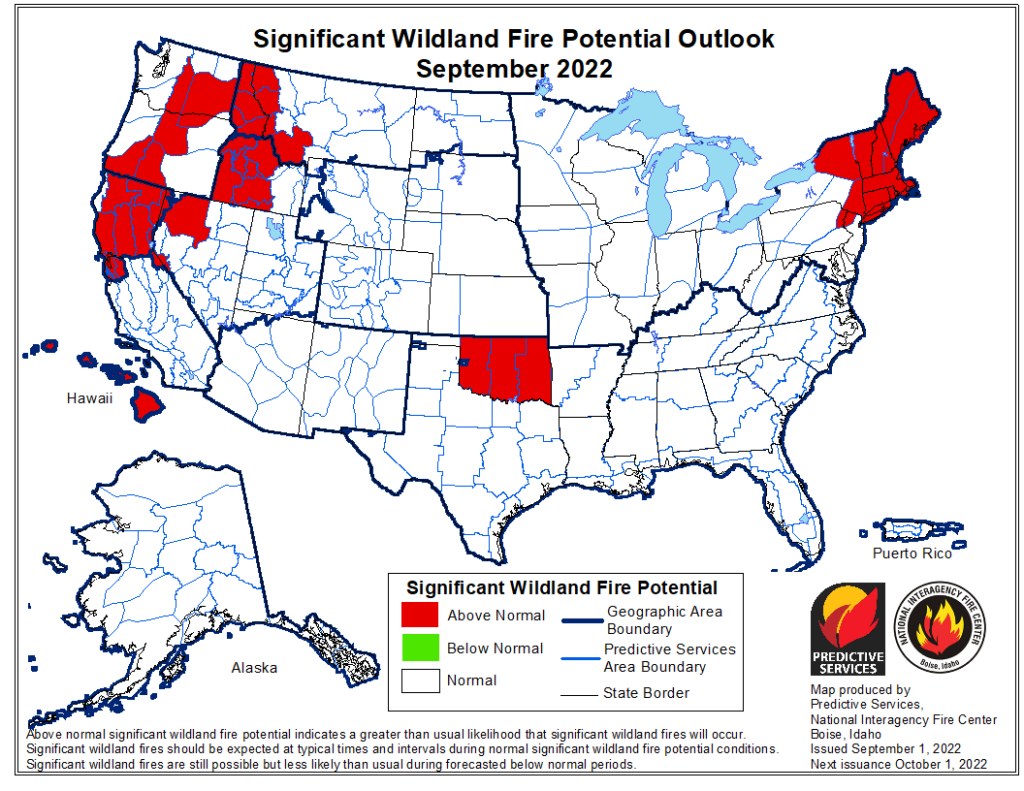 September/October Wildland Fire Potential Outlook – NFLA